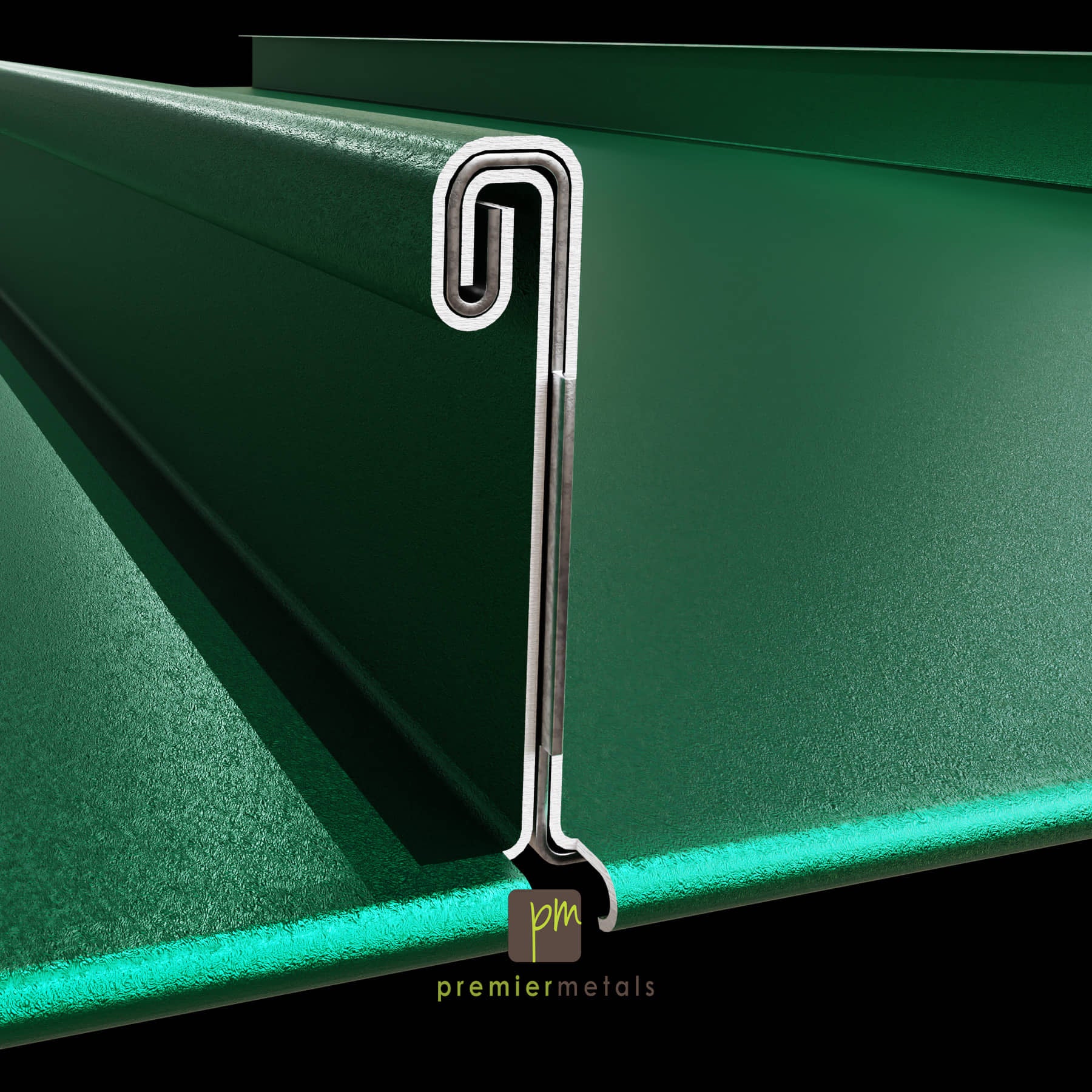 Mechanically locked Steel panel - 12” width - Standard Colours ...